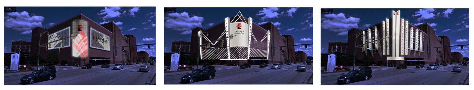 Urban Landmark: Kodak Center - ID Signsystems Design Facilitation