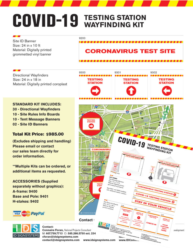 COVID-19 Testing Station Wayfinding Kit | IDS Signage Company