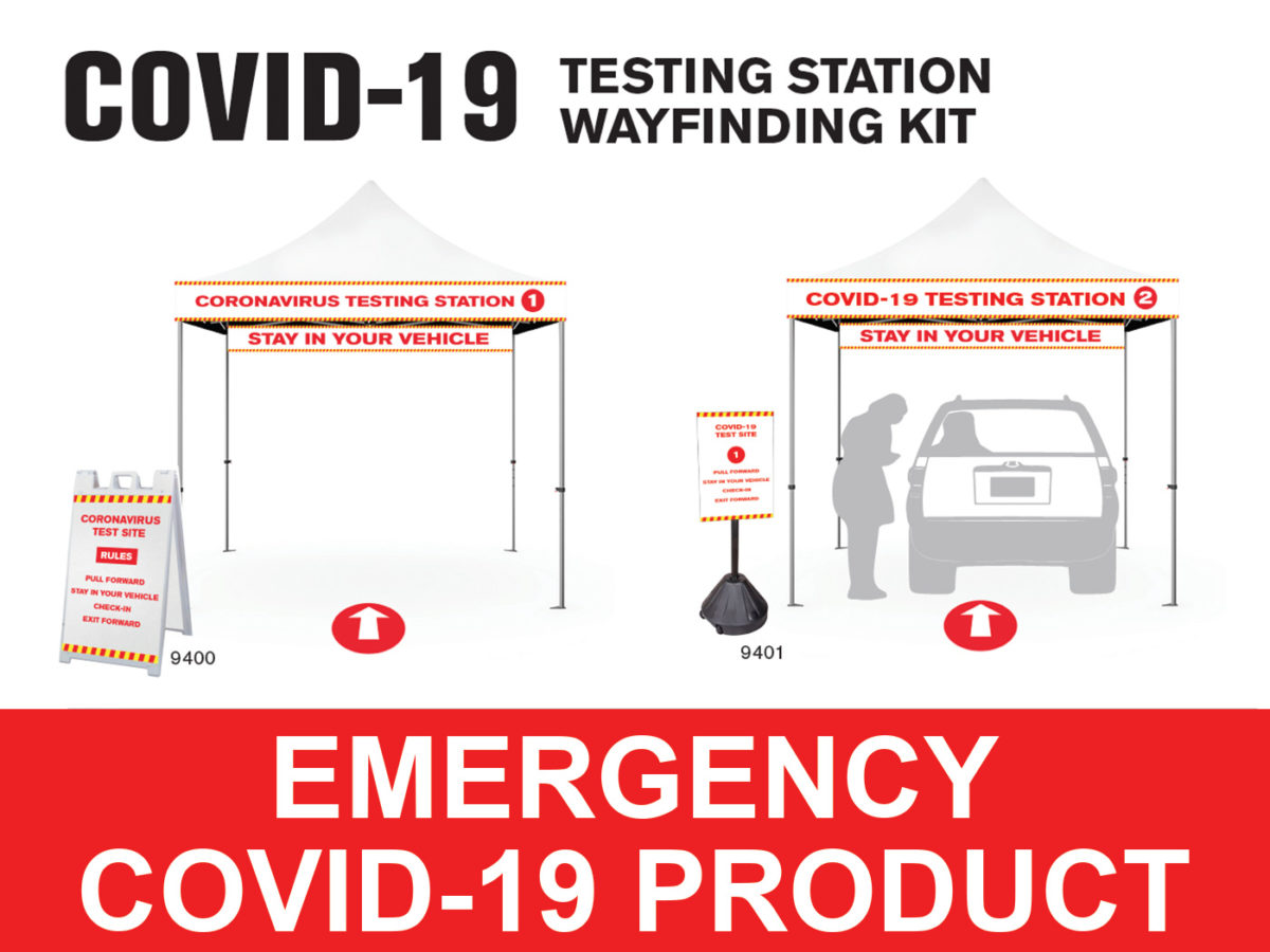 COVID-19 Testing Station Wayfinding Kit | IDS Signage Company